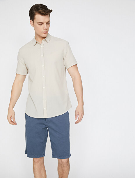 Koton Erkek Slim Fit Kısa Kollu Casual Gömlek