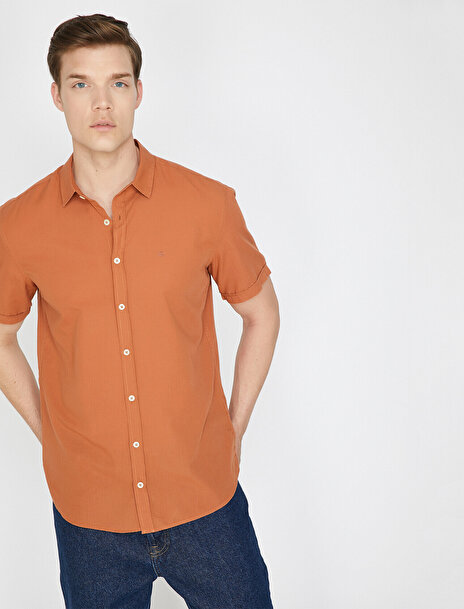 Koton Erkek Slim Fit Kısa Kollu Casual Gömlek