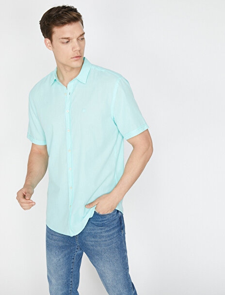 Koton Erkek Slim Fit Kısa Kollu Casual Gömlek