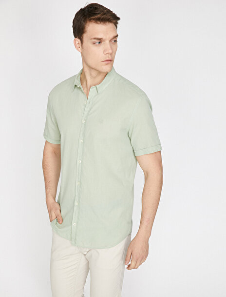 Koton Erkek Slim Fit Kısa Kollu Casual Gömlek