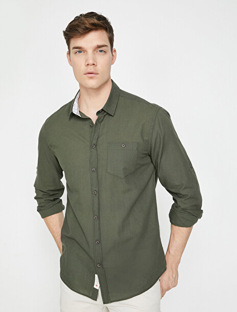 Koton Erkek Tek Cepli Uzun Kollu Casual Gömlek