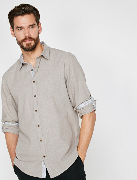 Koton Erkek Tek Cepli Uzun Kollu Casual Gömlek