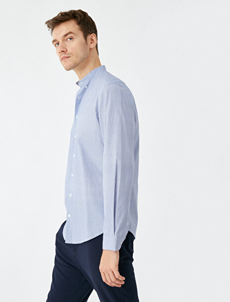 Koton Erkek Pamuklu Klasik Yaka Desenli Gömlek