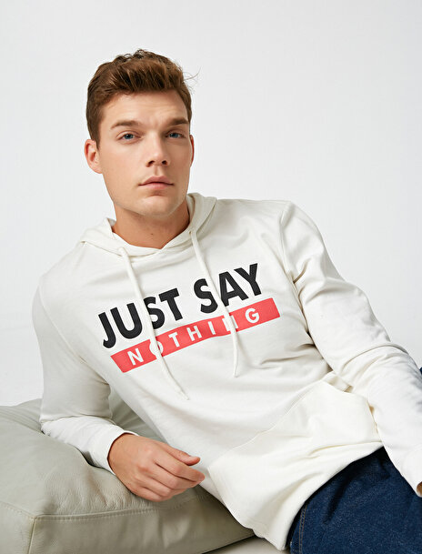 Koton Erkek Kapüşonlu Yazılı Baskılı Uzun Kollu Sweatshirt Koton Erkek Kapüşonlu Yazılı Baskılı Uzun Kollu Sweatshirt