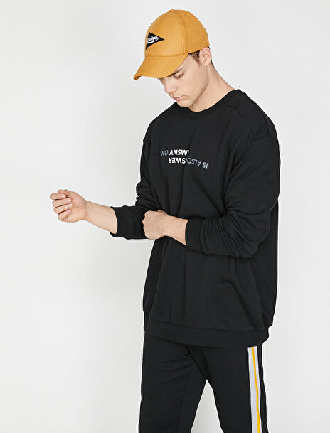 Koton Erkek Yazılı Baskılı Sweatshirt