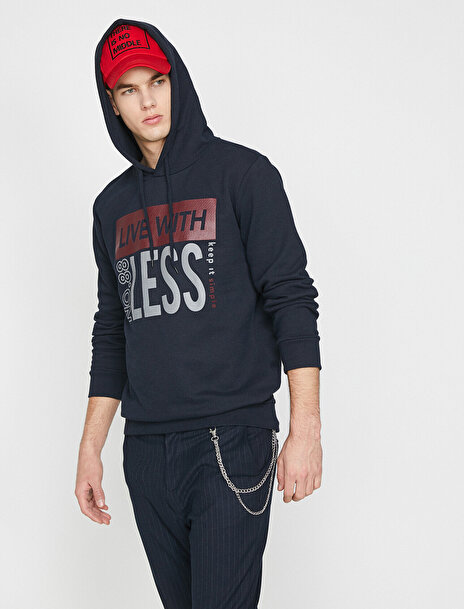 Koton Erkek Yazılı Baskılı Sweatshirt