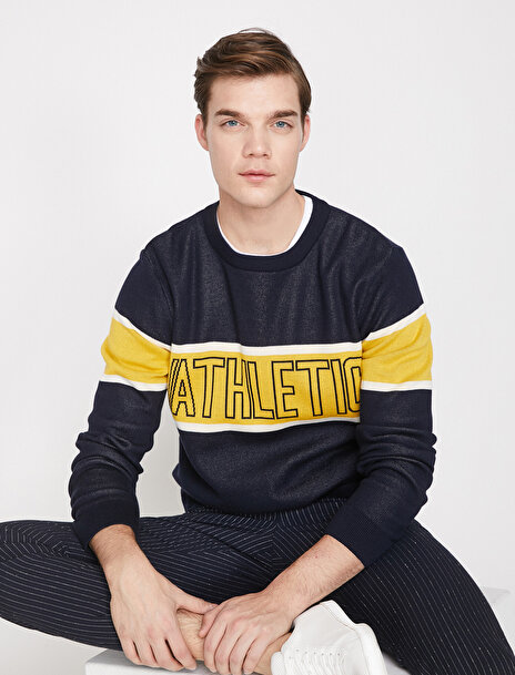 Koton Erkek Yazılı Baskılı Triko Kazak Koton Erkek Yazılı Baskılı Triko Kazak