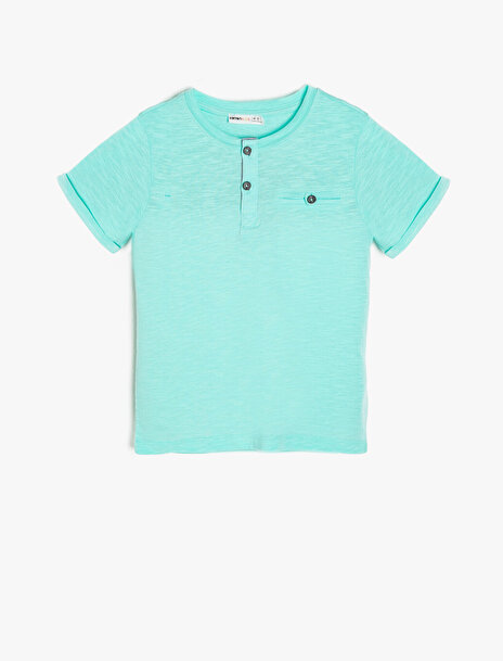 Koton Erkek Çocuk Düğme Detaylı T-Shirt