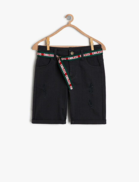 Koton Erkek Çocuk Kemer Detaylı Şort