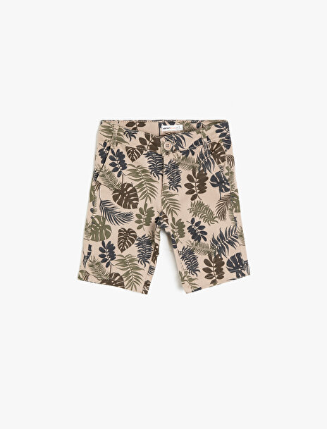 Koton Erkek Çocuk Desenli Pamuklu Gabargin Kumaştan Chino Kesim Şort Koton Erkek Çocuk Desenli Pamuklu Gabargin Kumaştan Chino Kesim Şort