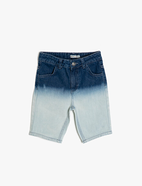 Koton Erkek Çocuk Renk Bloklu Jean Şort