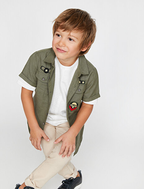 Koton Erkek Çocuk İşlemeli Gömlek