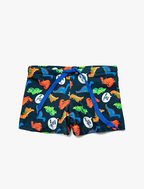 Koton Erkek Çocuk Yazılı Baskılı Deniz Şortu