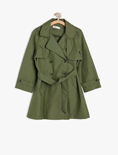 Koton Kız Çocuk Düğme Detalı Trençkot