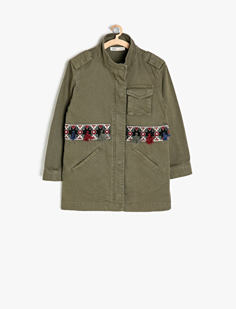 Koton Kız Çocuk Aplikeli Trençkot