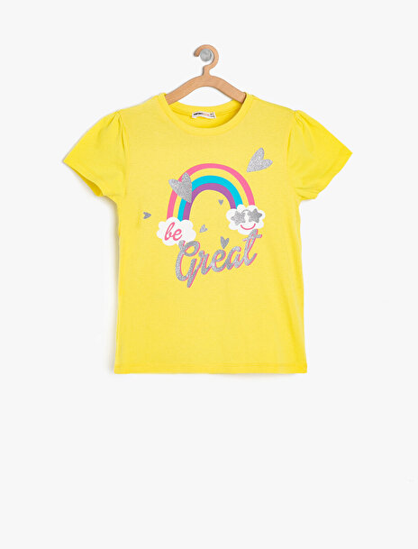 Koton Kız Çocuk Yazılı Baskılı T-Shirt