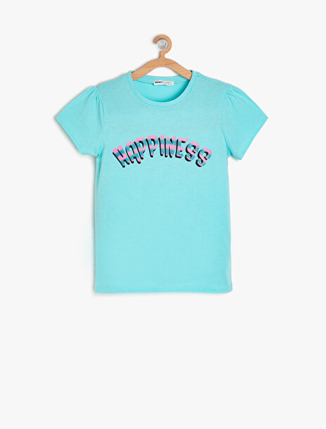 Koton Kız Çocuk Minnie Lisanslı Pamuklu Yumuşak Kumaştan Pullu Tişört