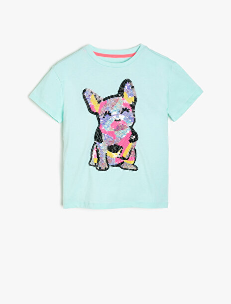 Koton Kız Çocuk Koton Kids Love Pullu T-Shirt