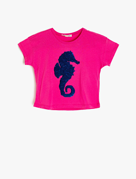 Koton Kız Çocuk Pamuklu Yumuşak Kumaşıtan Çift Taraflı Pullu Motifli Tişört Koton Kız Çocuk Pamuklu Yumuşak Kumaşıtan Çift Taraflı Pullu Motifli Tişört