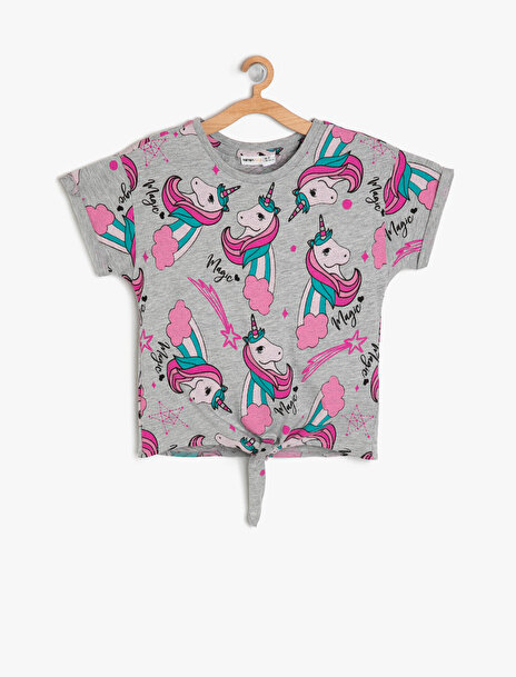 Koton Kız Çocuk Unicorn Baskılı T-Shirt