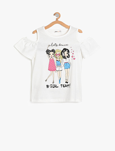Koton Kız Çocuk Omzu Açık T-Shirt