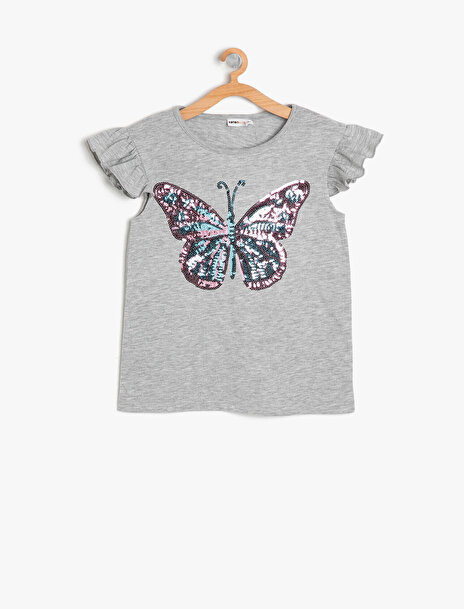 Koton Kız Çocuk Pul Detaylı T-Shirt