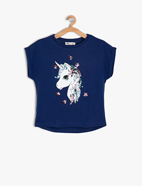 Koton Kız Çocuk Unicorn Baskılı T-Shirt