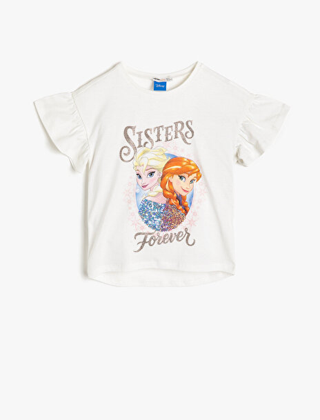 Koton Kız Çocuk Frozen Lisanslı Baskılı T-Shirt