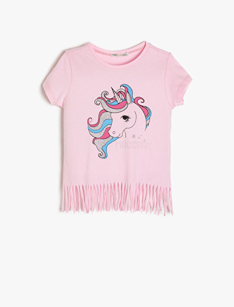 Koton Kız Çocuk Unicorn Baskılı T-Shirt