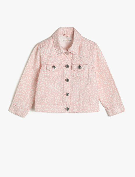 Koton Kız Çocuk Leopar Desenli Jean Ceket Koton Kız Çocuk Leopar Desenli Jean Ceket