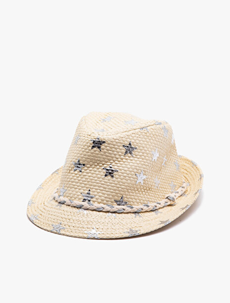 Koton Kız Çocuk Hasır Şapka Yıldız Baskılı