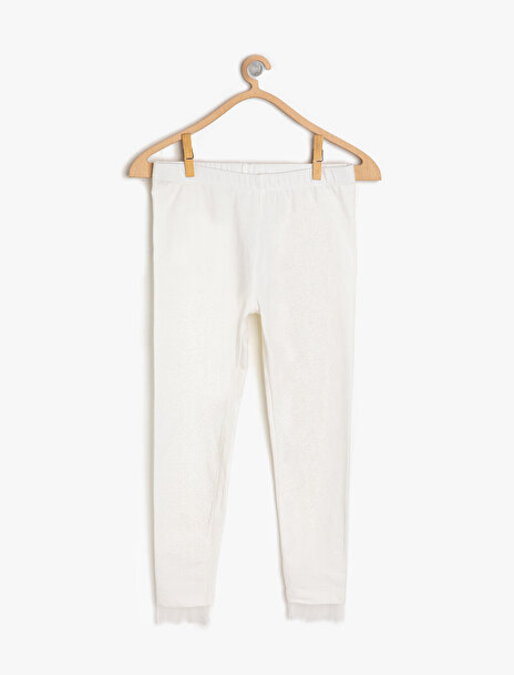 Koton Kız Çocuk Paçası Tüllü İnce Esnek Kumaştan Normal Bel Uzun Tayt Koton Kız Çocuk Paçası Tüllü İnce Esnek Kumaştan Normal Bel Uzun Tayt