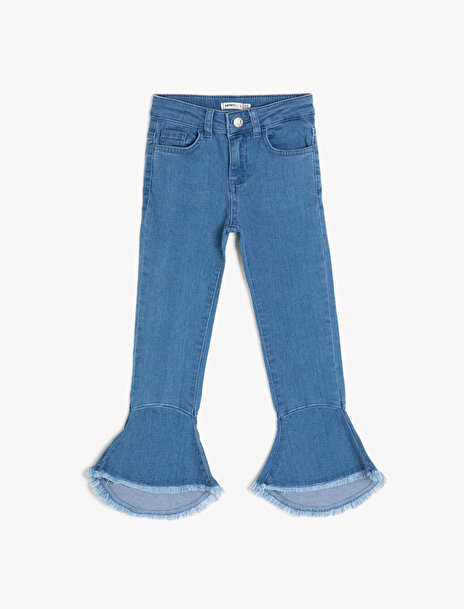 Koton Kız Çocuk Paça Detaylı Jean Pantolon