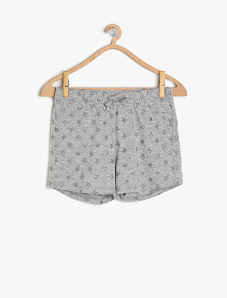 Koton Kız Çocuk Sim Baskılı Bağcıklı Orta Bel Kısa Şort