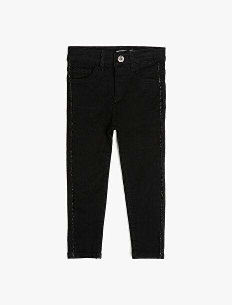 Koton Kız Çocuk Biye Detaylı Jean Pantolon