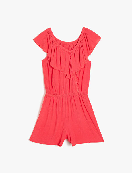 Koton Kız Çocuk İnce Dökümlü Dokulu Kumaştan Fırfırlı Kemerli Kısa Kollu Kısa Şortlu Tulum Koton Kız Çocuk İnce Dökümlü Dokulu Kumaştan Fırfırlı Kemerli Kısa Kollu Kısa Şortlu Tulum