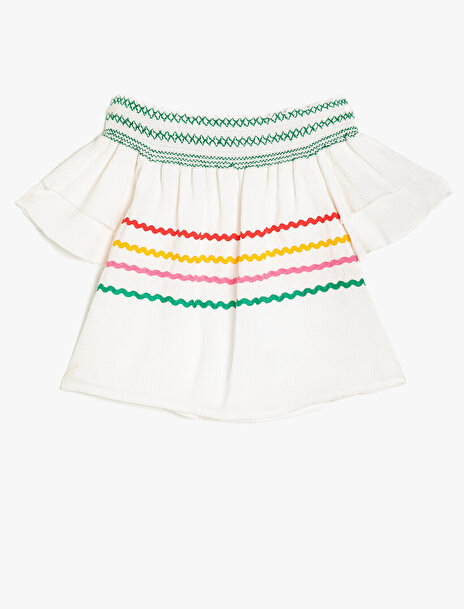 Koton Kız Çocuk İşlemeli Bluz