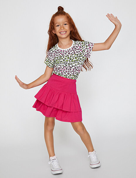 Koton Kız Çocuk Fırfırlı Kat Kat İnce Kumaştan Orta Boy Etek Koton Kız Çocuk Fırfırlı Kat Kat İnce Kumaştan Orta Boy Etek