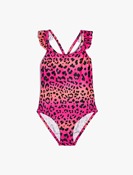 Koton Kız Çocuk Leopar Desenli Mayo