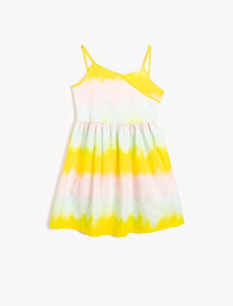 Koton Kız Çocuk Pamuklu Çok Renkli Askılı Elbise