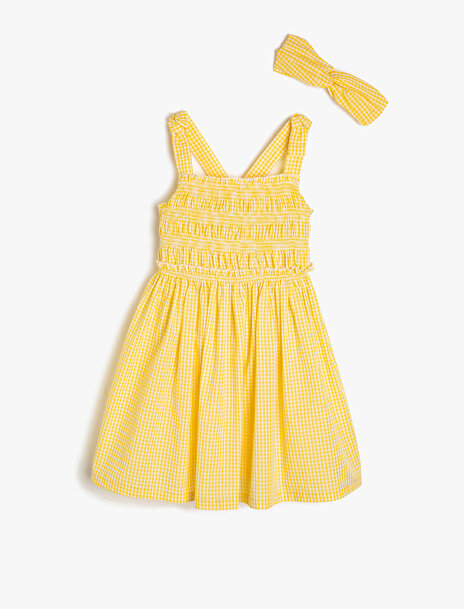 Koton Kız Çocuk Kareli Elbise