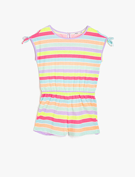 Koton Kız Çocuk Çizgili Şort Tulum