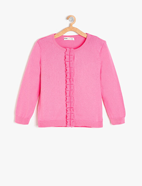 Koton Kız Çocuk Fırfır Detaylı Triko Hırka