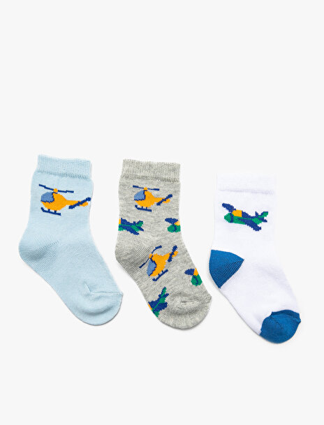 Koton Erkek Çocuk Erkek Bebek 3'lü Çorap Koton Erkek Çocuk Erkek Bebek 3'lü Çorap