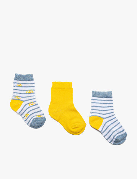 Koton Erkek Çocuk Erkek Bebek 3'lü Çorap Koton Erkek Çocuk Erkek Bebek 3'lü Çorap