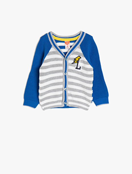 Koton Erkek Çocuk Çizgili Triko Hırka