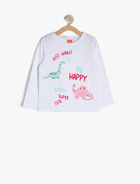 Koton Kız Çocuk Yazılı Baskılı T-Shirt