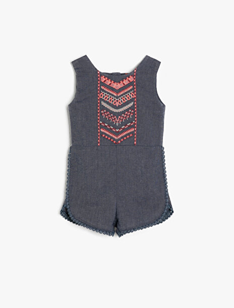 Koton Kız Çocuk İşlemeli Tulum