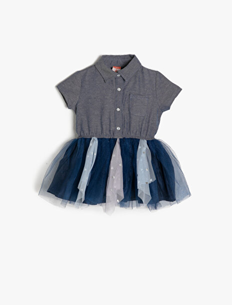 Koton Kız Çocuk Tütü Detaylı Jean Elbise