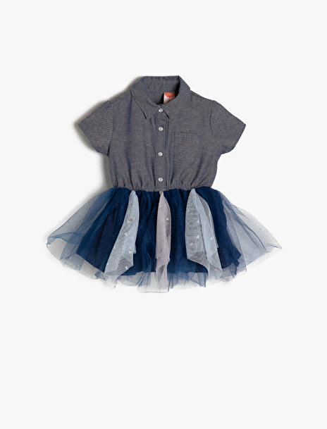 Koton Kız Çocuk Tütü Detaylı Jean Elbise